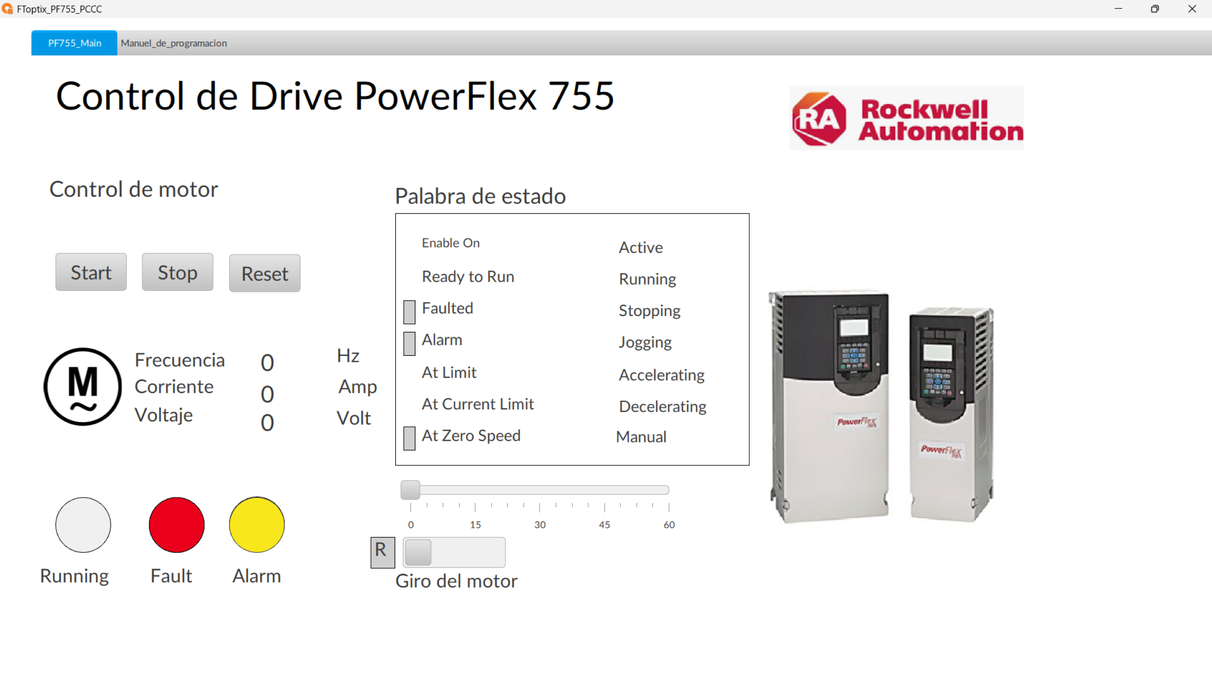 Control de Drive PowerFlex 755 con FactoryTalk Optix | Rockwell Automation